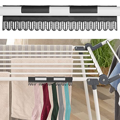 YUBELLES Clothes Drying Rack, Gullwing Laundry Rack, Collapsible, Space-Saving Laundry Rack, with Sock Clips, for Clothes, Towels, Linens, Indoor/Outdoor
