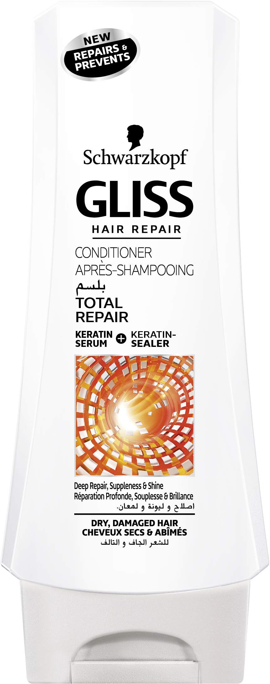 Schwarzkopf Gliss Hair Repair with Liquid Keratin Total Repair Conditioner, 200ml