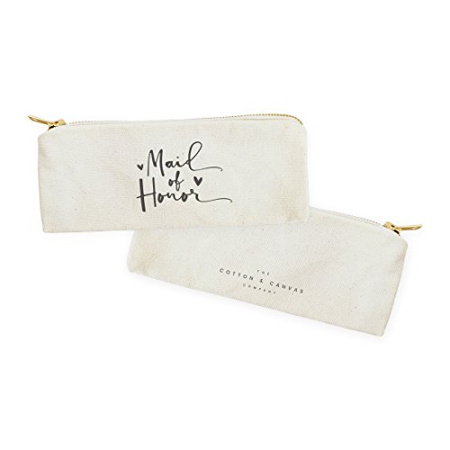 The Cotton & Canvas Co. Maid of Honor Wedding Small Cosmetic Pouch, Bridal Party Gift and Travel Make Up Pouch