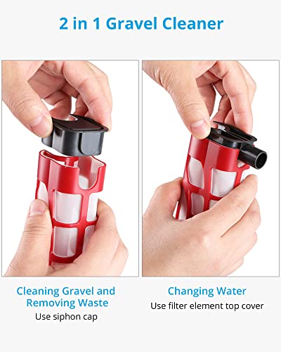 NICREW Automatic Gravel Cleaner, Electric Aquarium Vacuum Cleaner, 2 in 1 Sludge Extractor for Medium and Large Tanks