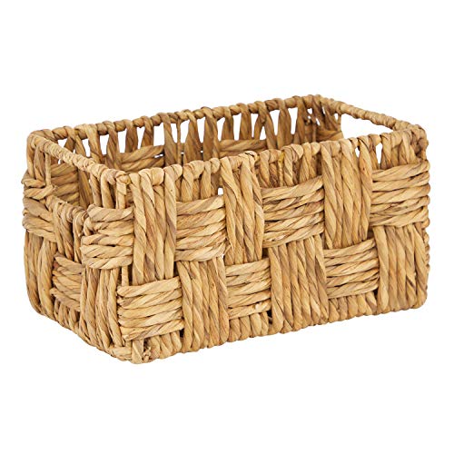 Deco 79 Jute Rope Handmade Decorative and Functional Storage Basket Woven Rectangular Basket Organizer with Slit Handles, Set of 2 Basket for Storage 16", 13"W, Brown