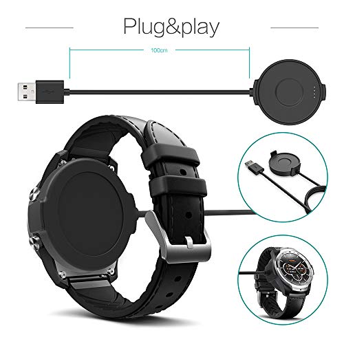 TUSITA Charger Compatible with TicWatch Pro 2020, Pro 4G LTE Smartwatch - USB Charging Cable Clip Cradle 3.3ft 100cm - Bluetooth Smart Watch Accessories
