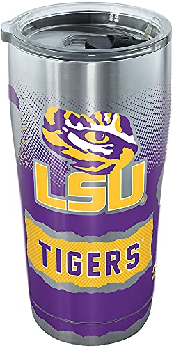 Tervis Made in USA Double Walled Louisiana State University LSU Tigers Insulated Tumbler Cup Keeps Drinks Cold & Hot, 16oz, Arctic