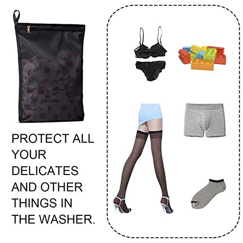 TENRAI 3 Pack (3 Medium) Delicates Laundry Bags, Bra Fine Mesh Wash Bag, Use YKK Zipper, Have Hanger Loops, Zippered, Protect Best Clothes in The Washer (Black)