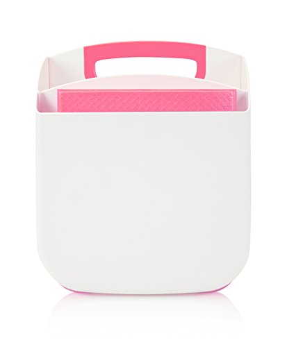 Ubbi Portable Diaper Changing Station + Diaper Storage Caddy Organizer with Changing Mat: Easily Stores Baby Diapers, Wipes + Baby Accessories - Pink