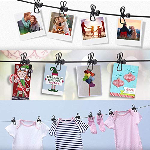 Roctee 3 Pack Portable Travel Clothesline with All 36 Clothespins, Retractable Clothesline Outdoor Laundry Line for Drying Clothes Heavy Duty Windproof (Black)