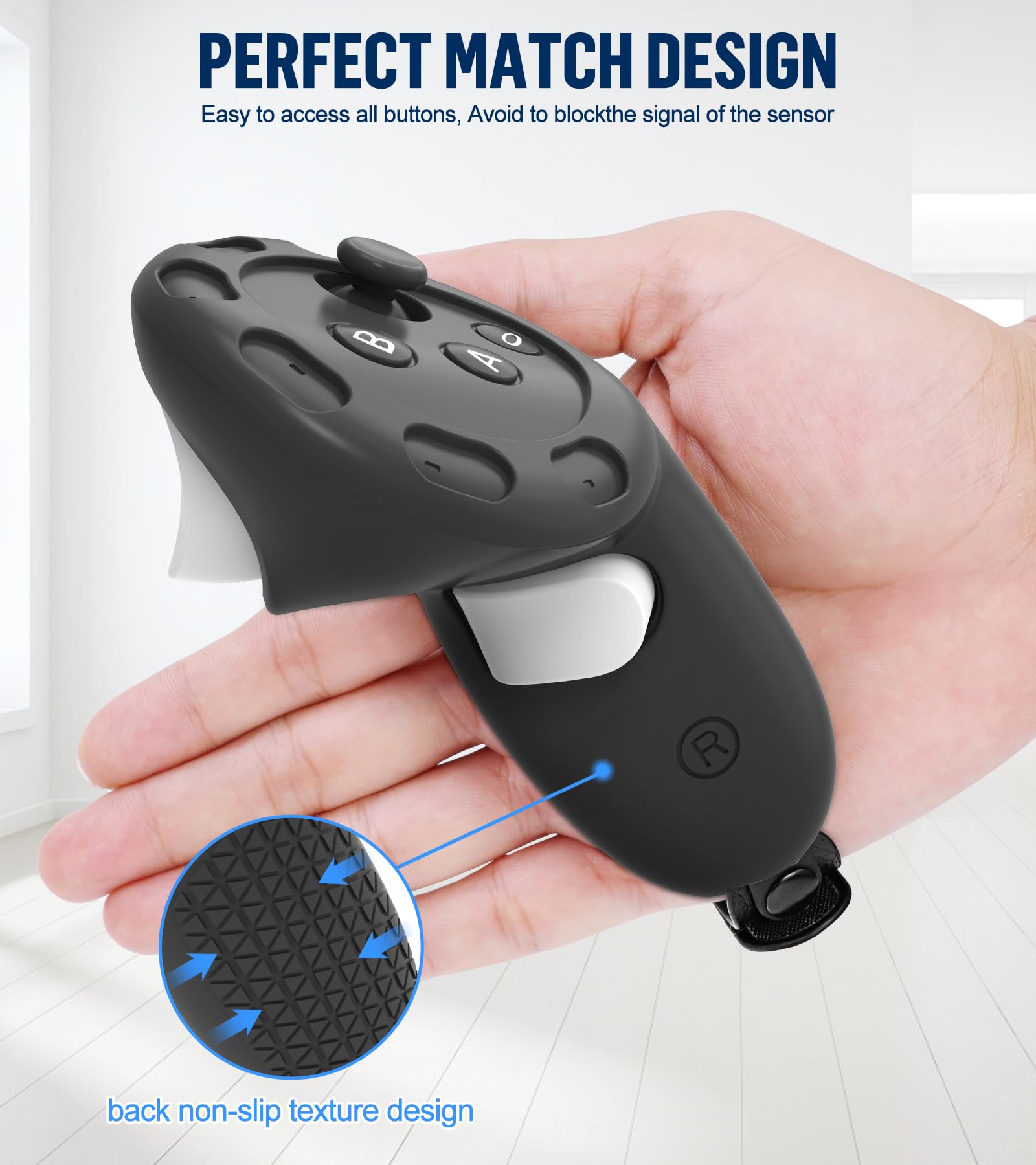 YRXVW Controller Grips Compatible with Oculus/MetaQuest 3 Accessories, Silicone Anti Throw Hand Grips Protective Cover with Adjustable Knuckle Strap for Quest 3