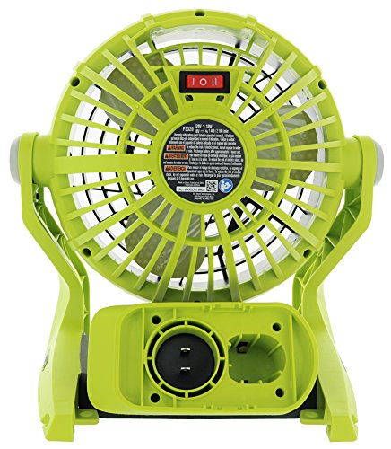 Ryobi P3320 18 Volt Hybrid One+ Battery or AC Powered Adjustable Indoor / Outdoor Shop Fan (Battery and Extension Cord Not Included / Fan Only)