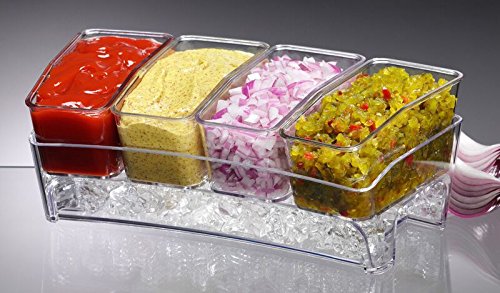 Prodyne Acrylic SB-6 Condiment Bar On Ice, Clear
