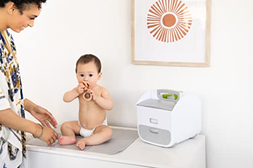 Ubbi Portable Diaper Changing Station Diaper Storage Caddy Organizer with Folding Changing Mat, Stores Baby Diapers, Wipes and Baby Accessories, Gray