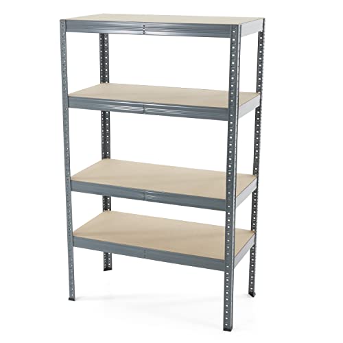 Trestles 36 x 60 4 Tier Adjustable Storage Metal Frame Shelves Boltless Multipurpose Utility Rack Unit for Warehouses and Garages, 800 lb Capacity