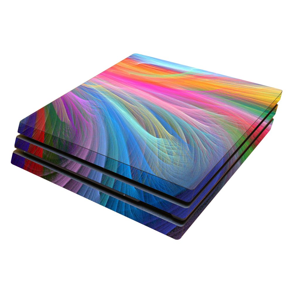 MightySkins Skin Compatible with Sony PS4 Pro Console - Rainbow Waves | Protective, Durable, and Unique Vinyl Decal wrap Cover | Easy to Apply, Remove, and Change Styles | Made in The USA