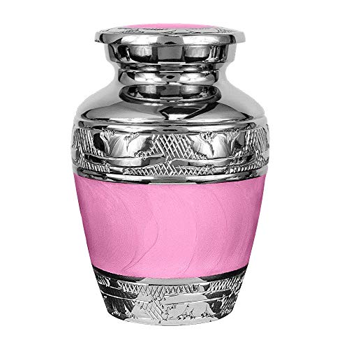 Trupoint Memorials Cremation Urns for Human Ashes - Decorative Urns, Urns for Human Ashes Female & Male, Urns for Ashes Adult Female, Funeral Urns - Light Pink, 1 Small Keepsake