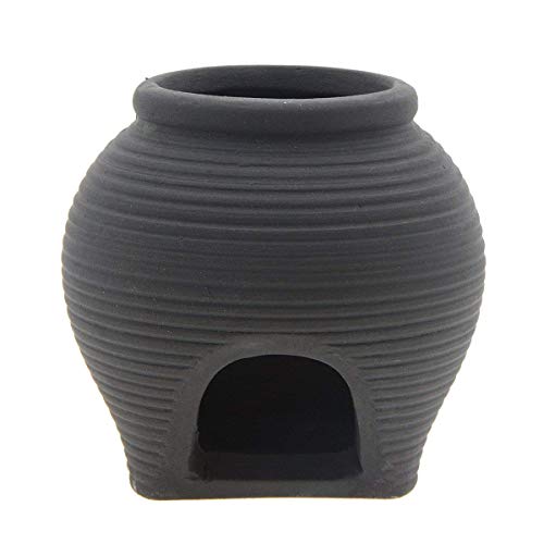 Saim Ceramic Jar Aquarium Decorations Fish Tank Cichlid Cave Breeding Cones Cave for Betta Fish Amano Shrimp Cichlid Bonsai to Play, Hide and Rest - Black