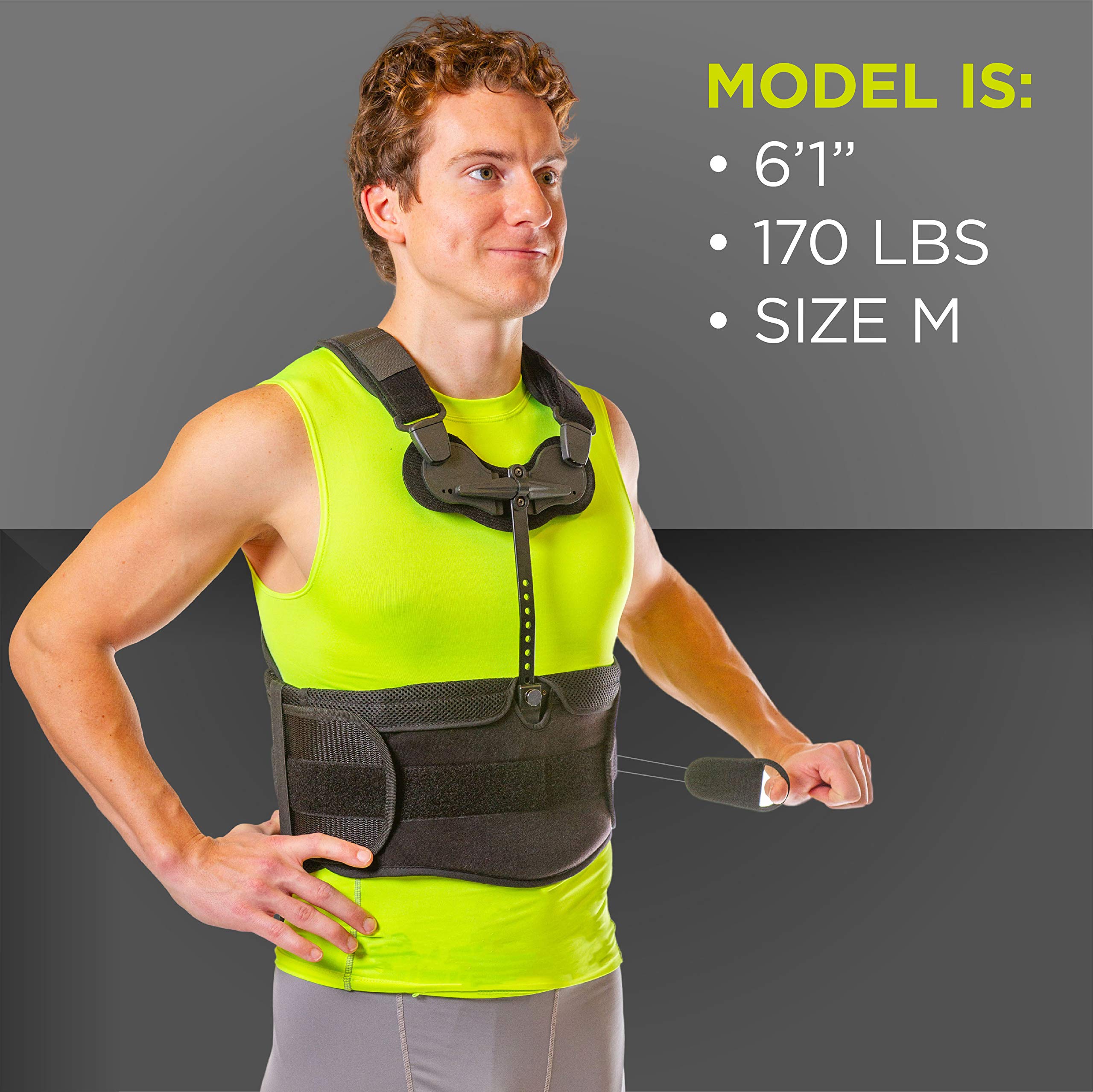TLSO Thoracic Full Back Brace - Treat Kyphosis, Osteoporosis, Compression Fractures, Upper Spine Injuries, and Pre or Post Surgery with This Hard Lumbar Support for Men and Women (Medium)