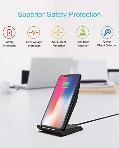 NANAMI Fast Wireless Charger with USB Phone Charger, Qi Certified Charging Stand with QC3.0 Adapter 7.5W Compatible iPhone 14/13/12/SE 2020/11/XS,10W for Samsung Galaxy S23/S22/S21/S20/S10/Note 20/10