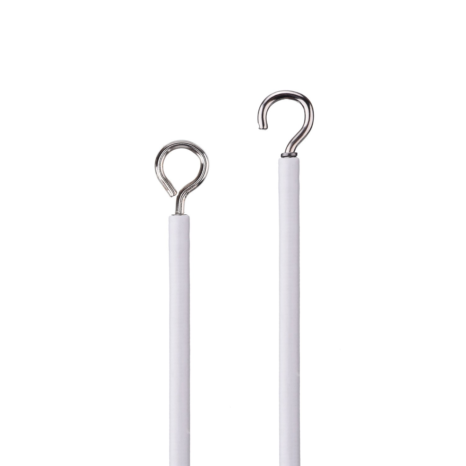 Shappy Curtain Wire with Self-adhesive Hooks, Hooks and Eyes for Net Curtain Rod (3 Meters, 4 Pairs)