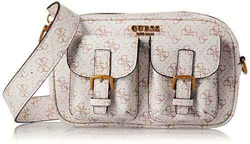 GUESS womens No Limit Crossbody Sling, Cream Logo, one size US