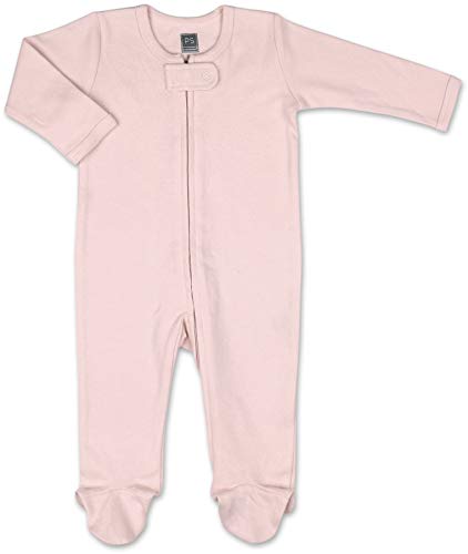 The Peanutshell Flowers & Stars 3 Pack Footed Sleepers for Baby Girls (Newborn) Pink