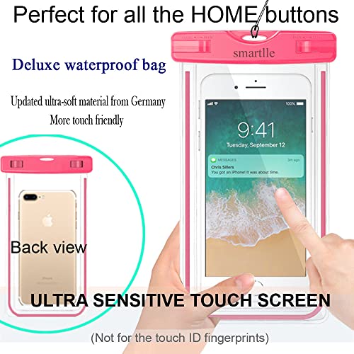 Waterproof Phone Pouch Holder, Smartlle Universal Waterproof Phone case, Dry Bag Underwater Snowproof for iPhone 13 12 11 Pro Max XR,XS, 8,7,6 Plus,SE, Galaxy S22/A/Note, LG,7β, Beach Water Pool Black
