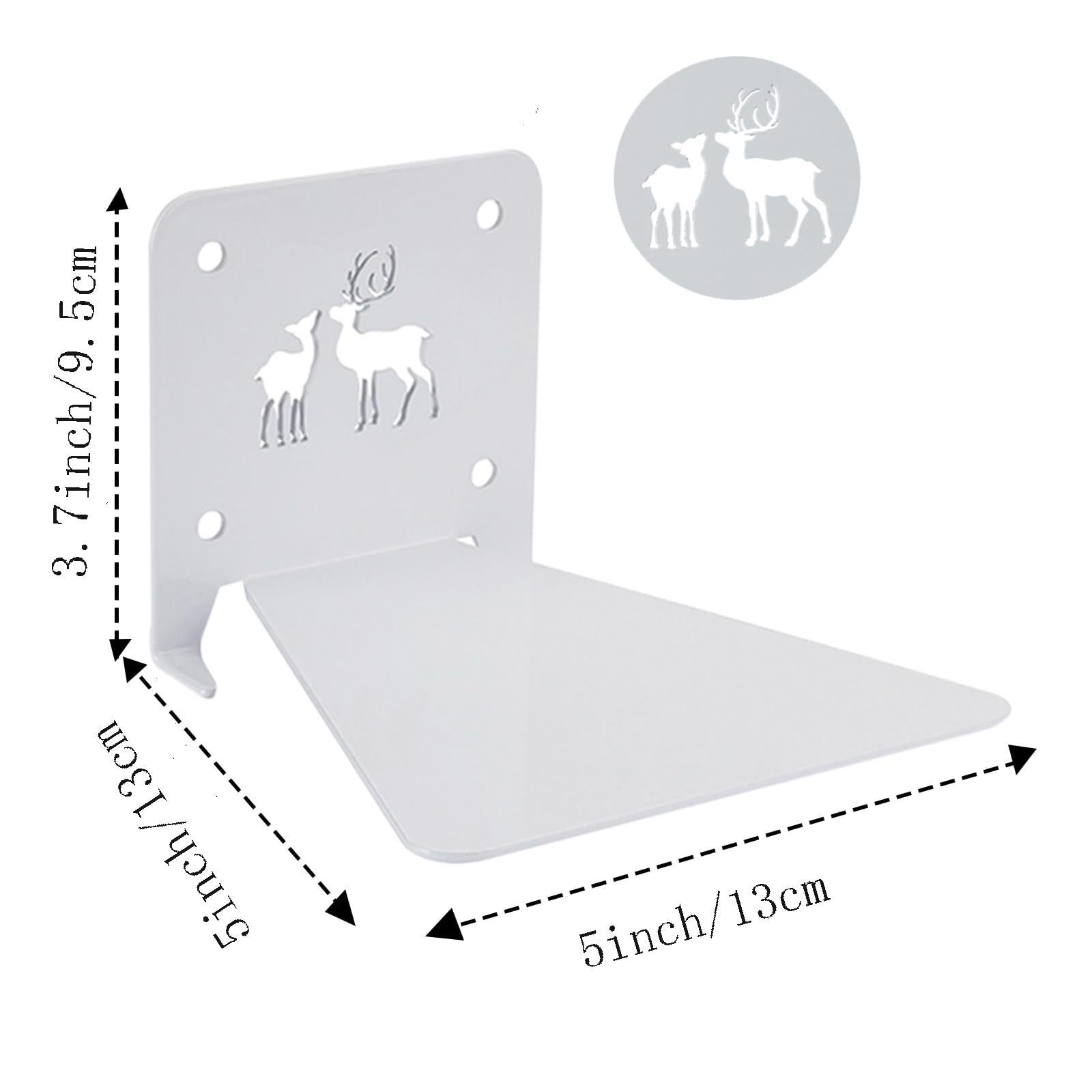 Floating Bookshelf,Invisible Floating Bookshelf,Floating Bookshelves for Wall,Iron Multipurpose Wall Mounted Bookshelf,Hidden Hanging Book Shelves for Wall Home and Office (White 4pcs)