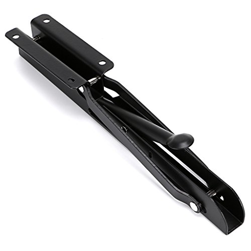 Sumnacon Sturdy Folding Shelf Brackets - Heavy Duty Metal Triangle Table Bench Folding Shelf Bracket 10 Inch, 2 Pcs Folding Shelf Hinge Wall Mounted, Max Load 132lb (Black)