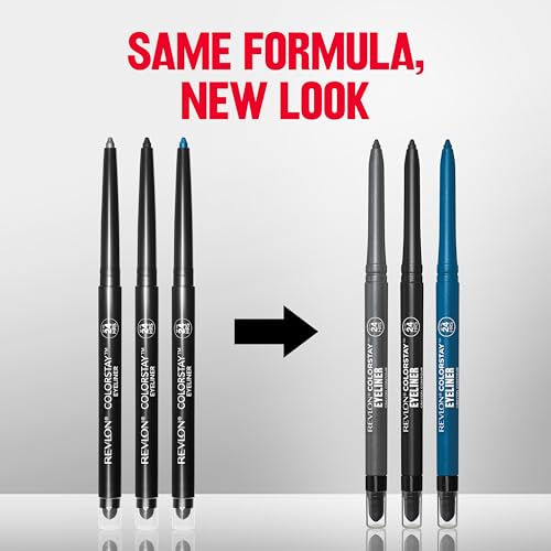 Revlon ColorStay Pencil Waterproof Eyeliner, Smudge-Proof, Eye Makeup with Built-In Sharpener, Packaging May Vary, 204 Charcoal, 0.01 Oz