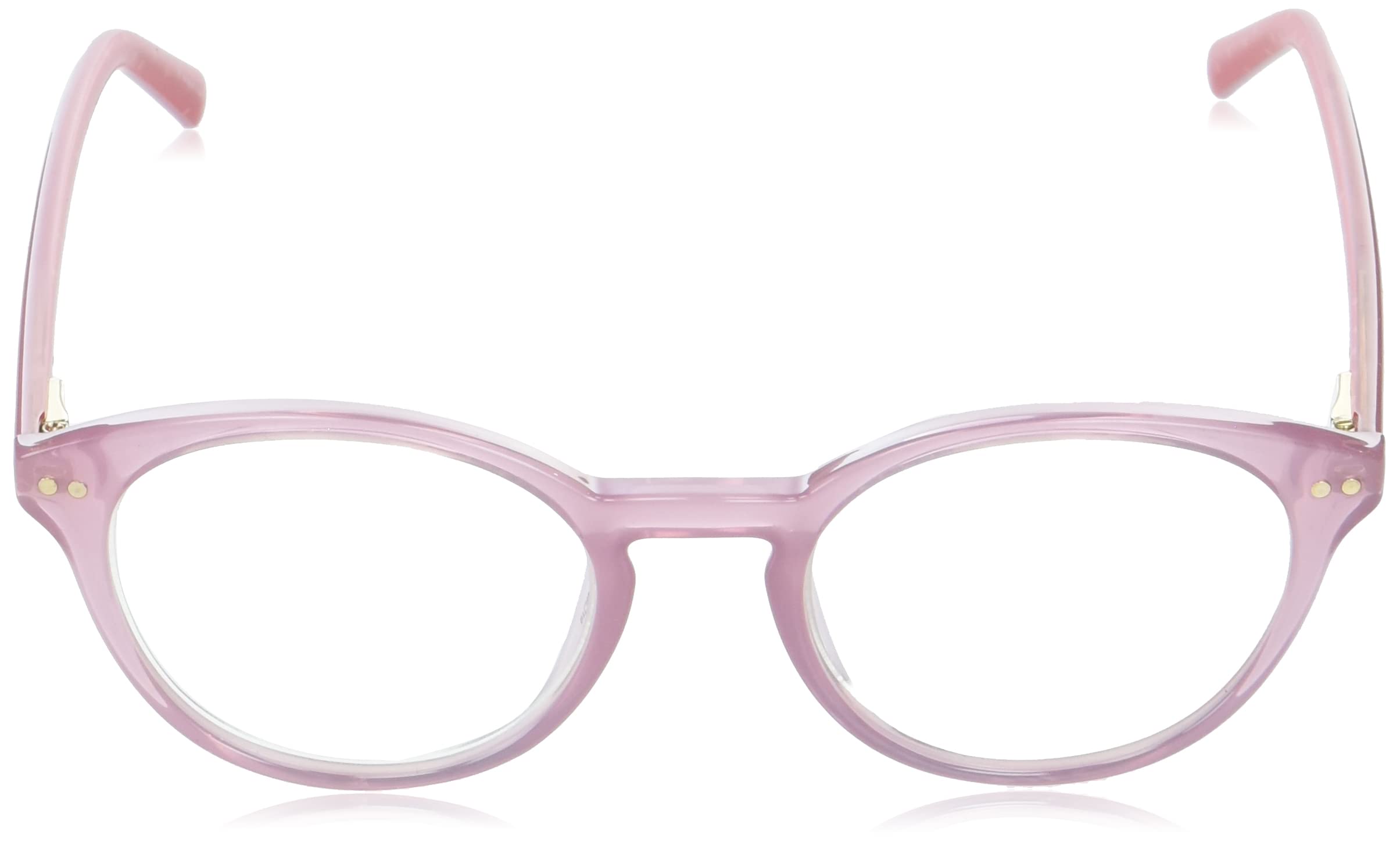 Kate Spade New York Women's Kate Spade Female Optical Style Kinslee Round Reading Glasses, Pink/Demo Lens, 48mm, 19mm + 2.5
