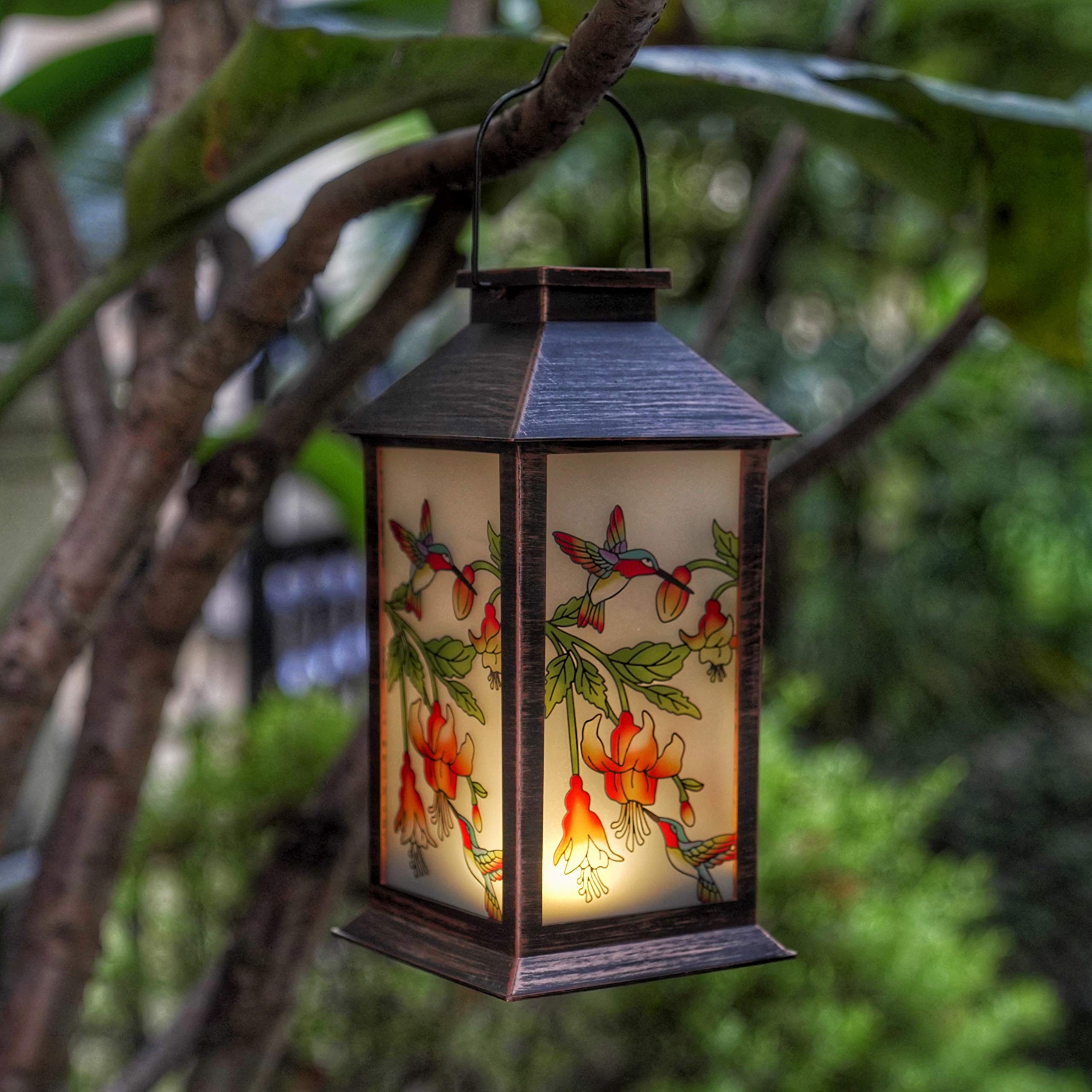 Solar Lanterns Outdoor Hanging Solar Lights Decorative for Garden Patio Porch and Tabletop Decorations. (Hummingbird)