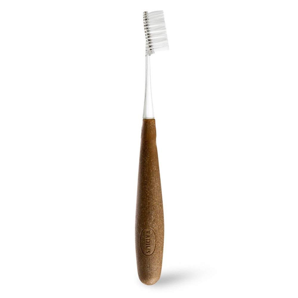 RADIUS - Source Toothbrush, Replacement-Head Technology and a Handle Made from Repurposed Materials, Colors May Vary (Medium, 1 Count)