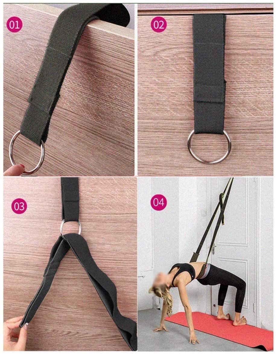 ZCM Belt Yoga Rope Leg Lacing Stretching Yoga Accessories Dance Soft Opening Lower Waist Trainer Elastic Pull Rope(Color:Green+Black)