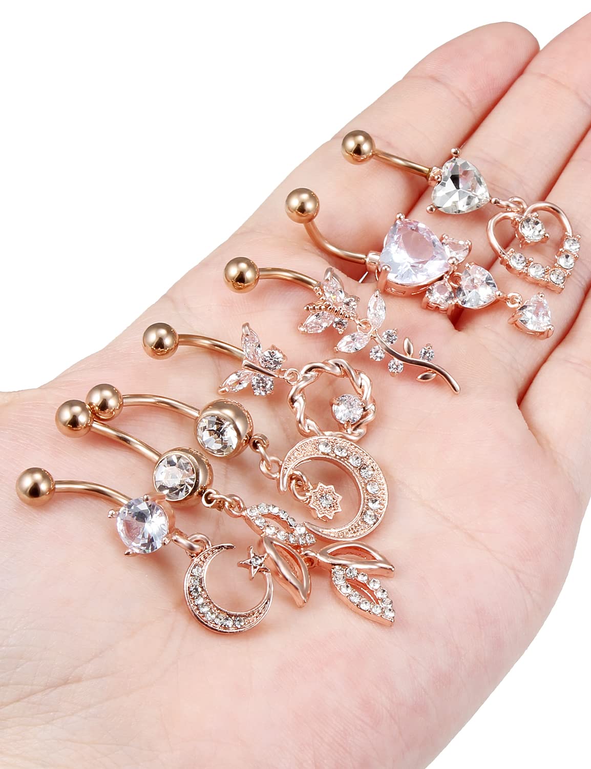 Goerhsjie Belly Button Ring Dangle Belly Button Rings Belly Rings Belly Button Rings Belly Ring Belly Button Ring Surgical Steel Belly Piercing Belly Rings for Women Belly Button Piercing
