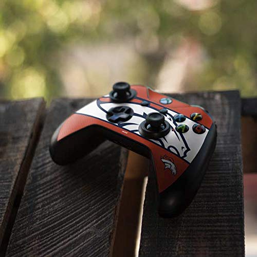 Skinit Decal Gaming Skin Compatible with Xbox One S Controller - Officially Licensed NFL Denver Broncos Zone Block Design