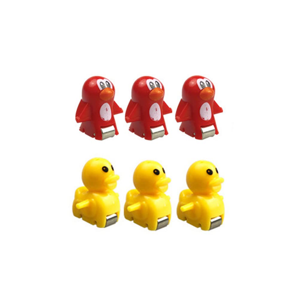 NEXTAKE Extra Ducks/Penguins for Stair-Climbing Toy Set, Accessory for Automatic Stair-Climbing Ducklings Cartoon Slide Toy Escalator Toy, Fit The 1.5cm/ 0.59inch Track (Extra 3 Ducks + 3 Penguins)