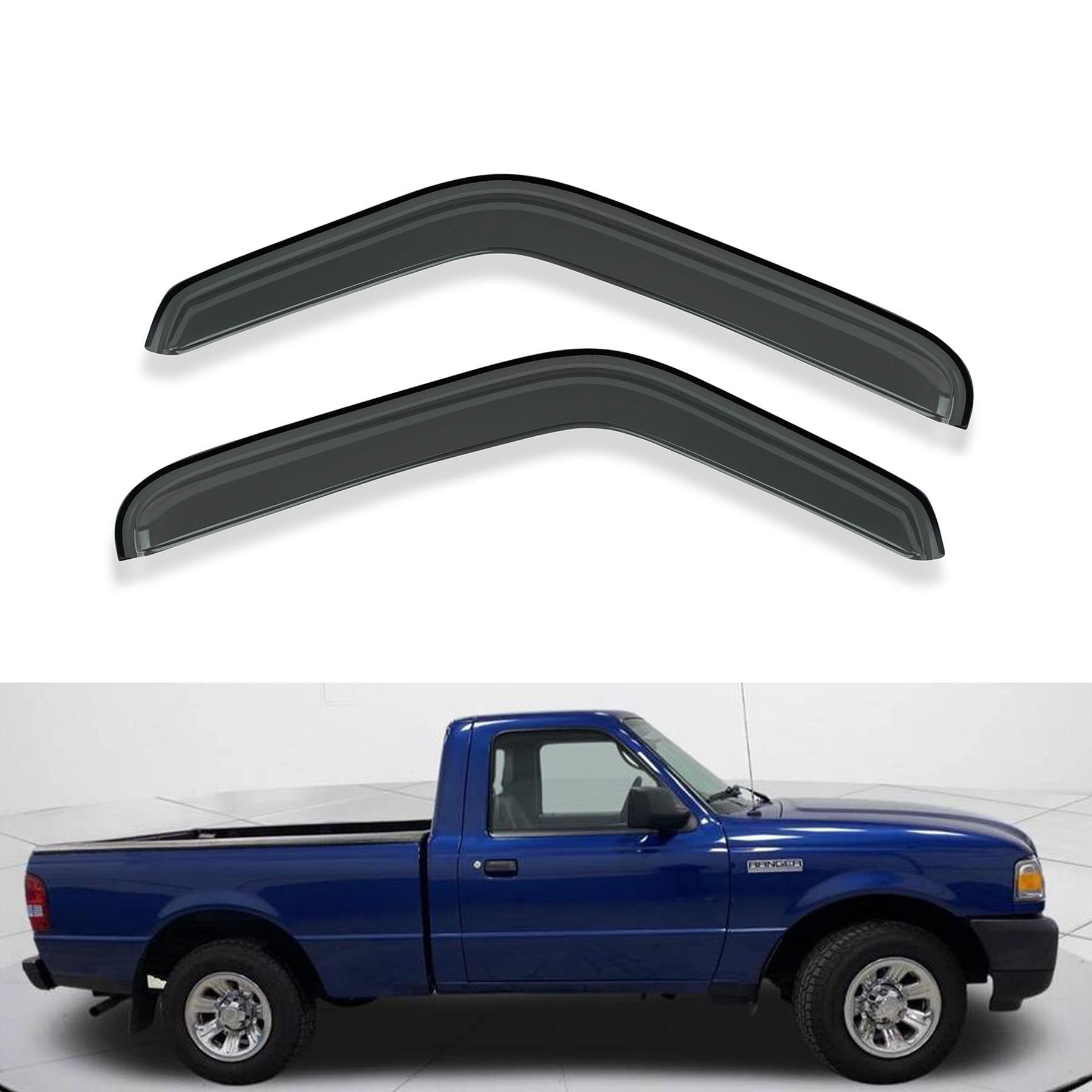 Inchannel Rain Guards Wind Deflector Window Visor for 1993-2011 Ranger 1994-2010 Mazda B2300/B2500/B3000/B4000 Regular & Extended Cab