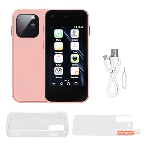 Unlocked Smartphone,Mini Smartphone,Portable Phone 2.5inch HD Touchscreen Lightweight Cell Phone,1GB RAM 8GB ROM Mini Smartphone for Students(Pink)
