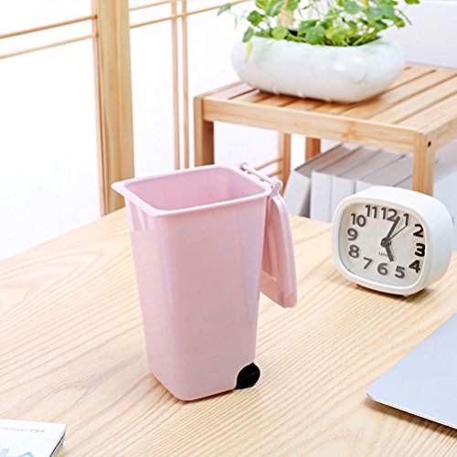 TOYMYTOY 4Pack Mini Wastebasket Set,Desk Trash Can with Lid Desktop Garbage Organizer Storage Bin Pen Pencil Cup Holder Office Supplies