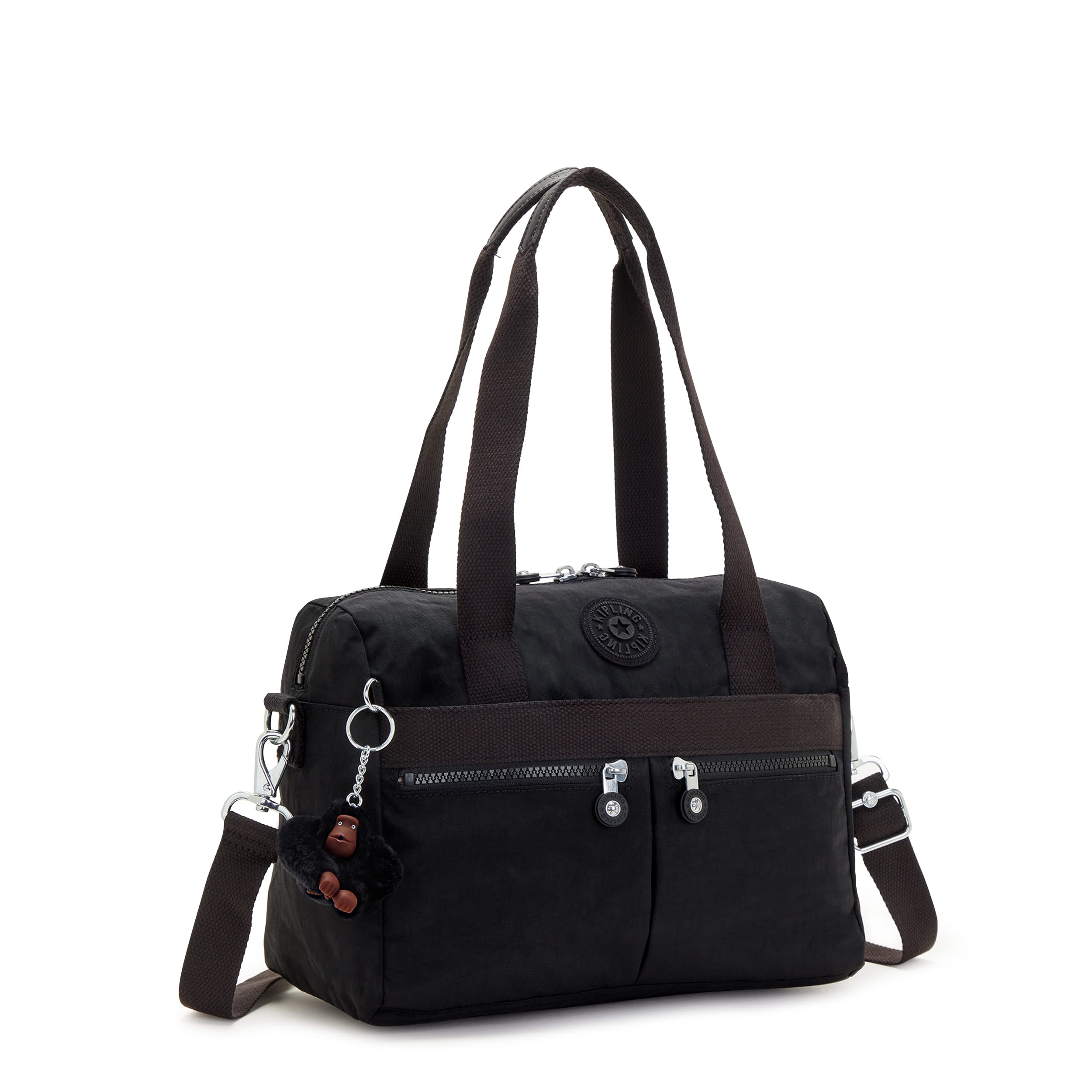 Kipling Women's Klara Handbag, Organize Accessories, Removable Shoulder Strap, Dual Carry Handles, Crinkle Nylon Bag