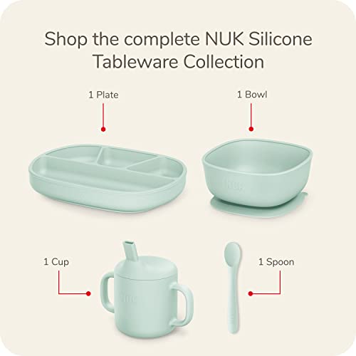 NUK Silicone Baby Suction Plates, Durable Suction Feature Helps Reduce Spills, Microwave & Dishwasher Safe, BPA-Free, Pack of 2