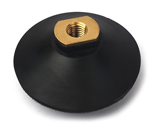 Z-LION 4 Inch Diamond Convex Polishing Pad with 5/8"-11 Thread Backer Pad Convex Disc for Marble Granite