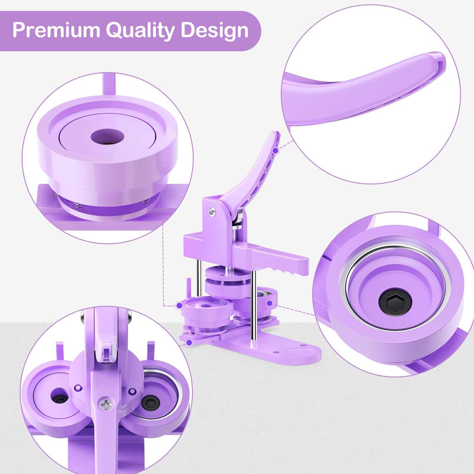 Button Maker Machine Multiple Sizes, 1+1.25+2.25 inch Button Keychain Maker for Kids, 330PCS Button Making Supplies with Badge Buttons, Bottle Openers, Fridge Stickers and Keychains (Orange)