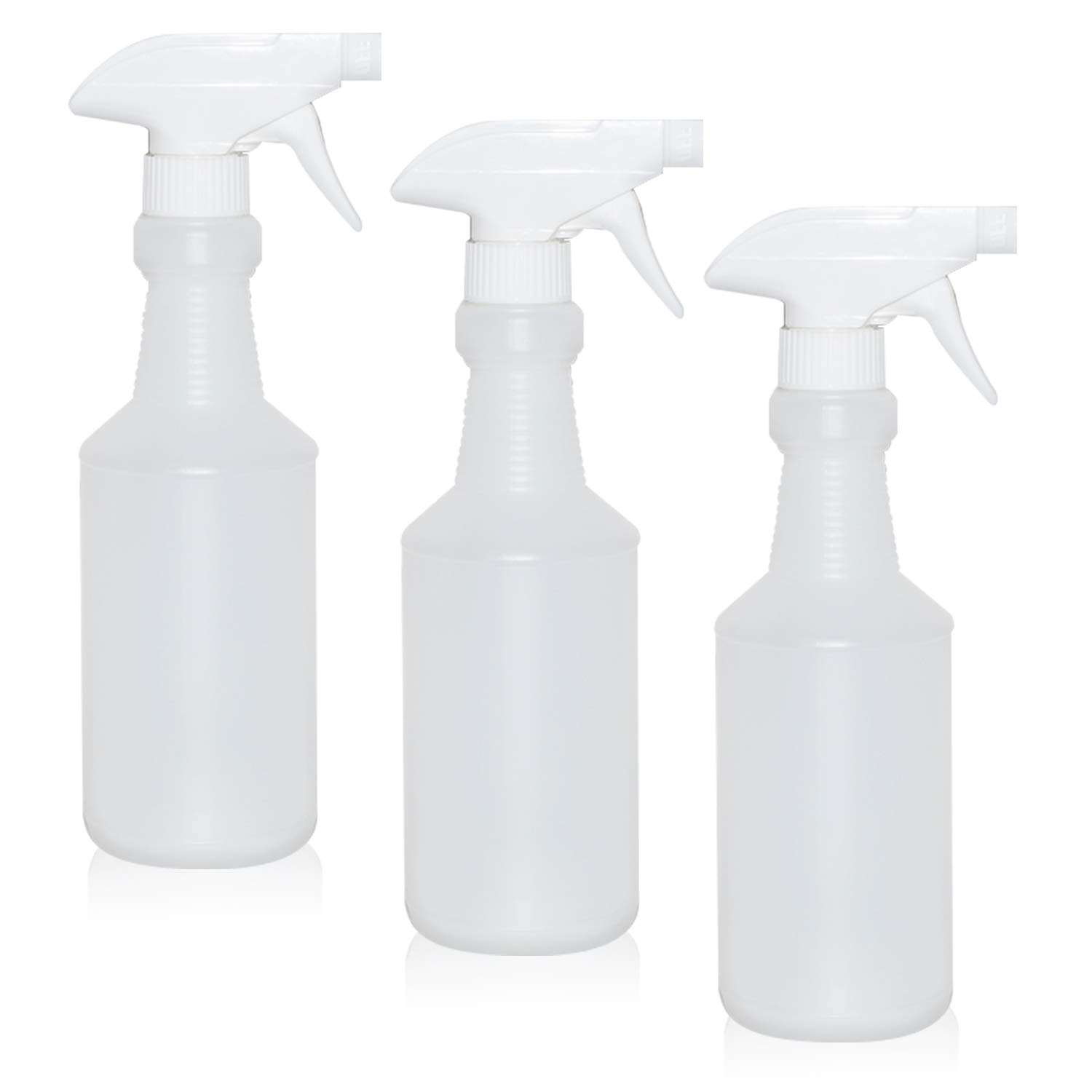 ChefLand Empty Professional Spray Bottles - New Improved 100% Leak Proof Technology, 16 Oz - Durable Trigger Sprayer with Mist & Stream & Off Modes - Pack of 3 -