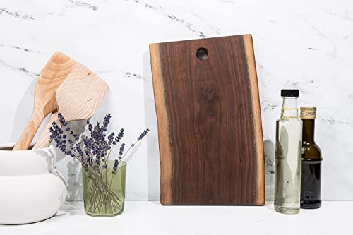 Small Live Edge Black Walnut Cutting Board, American Amish Handmade, Each Cutting Board is Unique, Large Cutting Board 5" x 10"…
