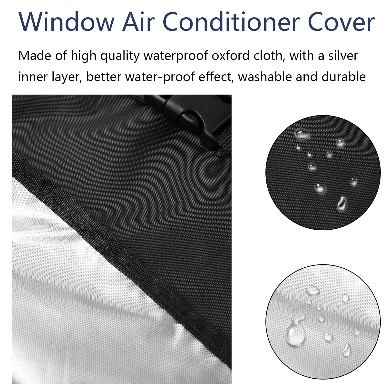 Yesland Window Air Conditioner Cover Outdoor - Outside Window AC Unit Cover with 2 Adjustable Straps - Black Large Window A/C Cover Bottom Covered AC Covers for Winter (17''W x 12''D x 13''H)