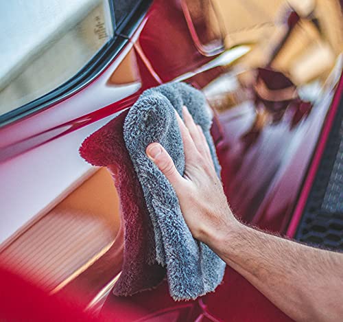 The Rag Company - Eagle Edgeless 600 (3-Pack) Professional Korean 70/30 Blend Super Plush, Microfiber Auto Detailing Towels, Buffing & Polishing, 600gsm, 16in x 16in, Dark Grey