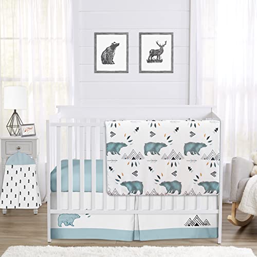 Sweet Jojo Designs Slate Blue and White Bear Mountain Watercolor Organizer Storage Bins for Collection - Set of 2