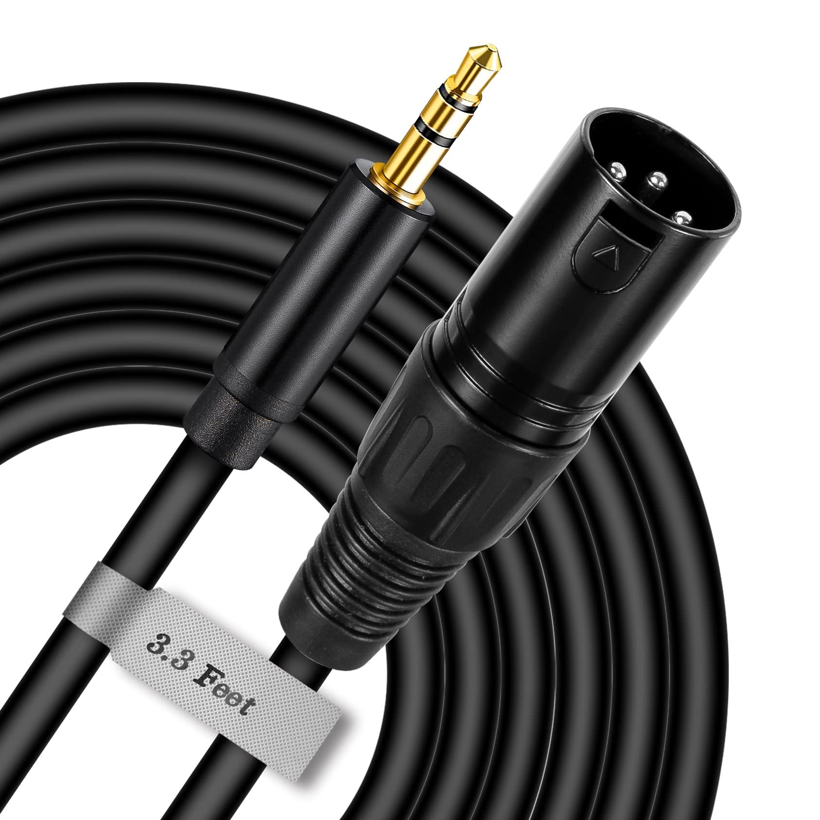 Sound harbor Xlr Male to 3.5 mm Cable, 1/8 inch to XLR Male Adapter Microphone Audio Cable 3.3 Feet
