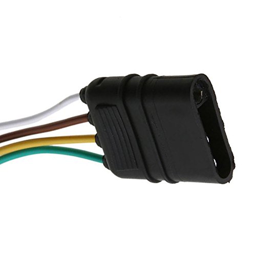 NEW SUN®10' Ft Length 4 Wire Trailer Light Wiring Harness Extension with 18 Gauge White Ground Wire for Utility Boat Trailer Lights