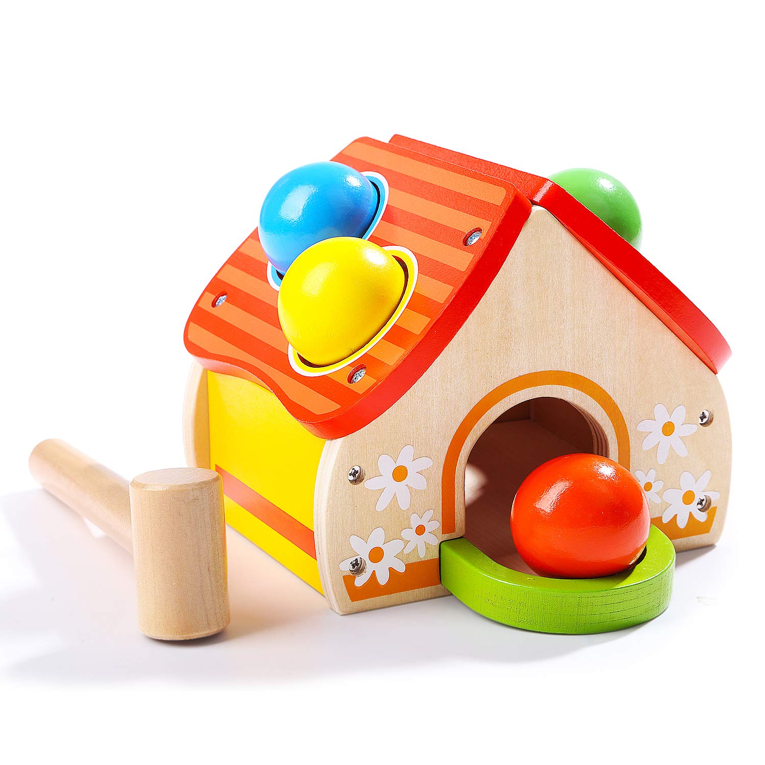 TOP BRIGHT Wooden Hammer Toy, Pounding Bench Toy for One Year Old Presents, Toddler Boy Gifts for 1 Year Olds