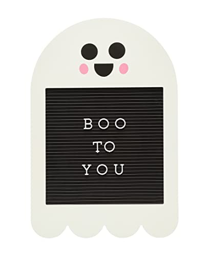 Kate & Milo Ghost Letterboard Set, Spooky Halloween Décor, Halloween Photo Prop Sign, Reusable Message Board Sign for Fall, Ghost Wall Décor, Adorable Modern Fall Decor, 147 White Letters